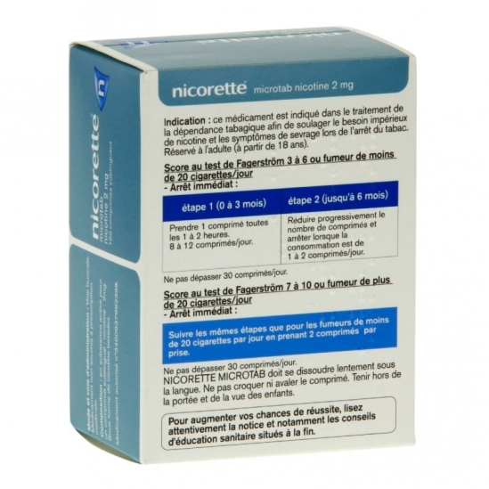 Nicorette microtab 2mg 100 compriméq sublinguaux